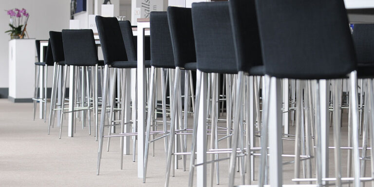 Stools are ideal for sports hospitality lounges | Spaceworks Event ...